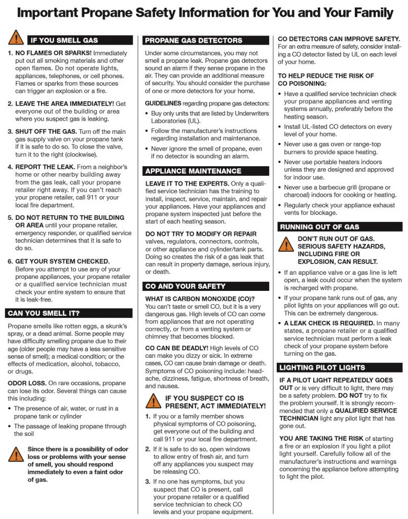 Propane Safety - Reliance Energy